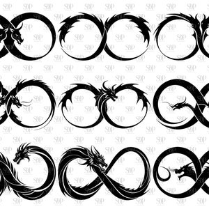 70 Dragon, Infinity SVG BUNDLE, Vector File, Dragon Cricut, Vector ...
