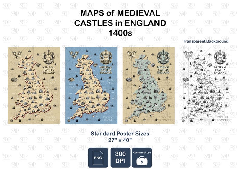 Medieval Castles Map of England & Wales (digital Download) - Etsy