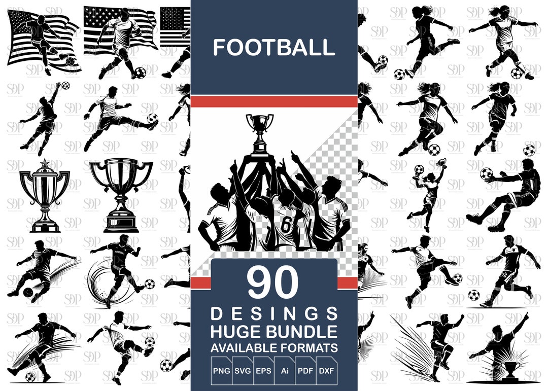 Soccer SVG Bundle: 90 Team & Player Designs (digital Download) - Etsy