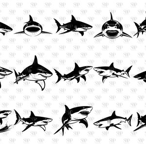 80 Shark SVG , Shark Svg Bundle,shark Cut File, Shark Cricut, Shark ...