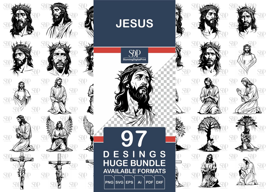 Jesus SVG Bundle: 97 Christian Designs (digital Download) - Etsy
