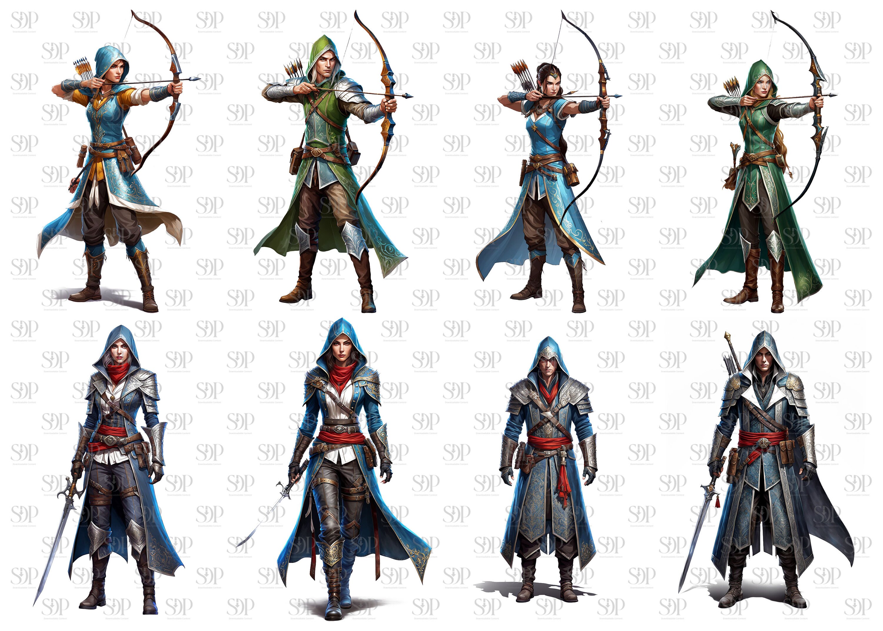 50 RPG Character PNG Bundle: Fantasy Game Art (commercial Use) - Etsy