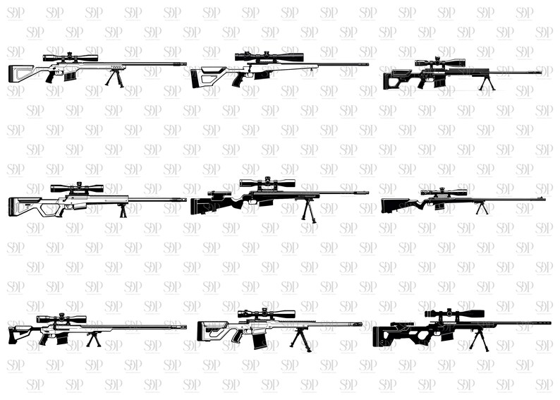 90 Sniper Rifle SVG, BUNDLE Vector File, Rifle Svg, Sniper Gun Clipart ...