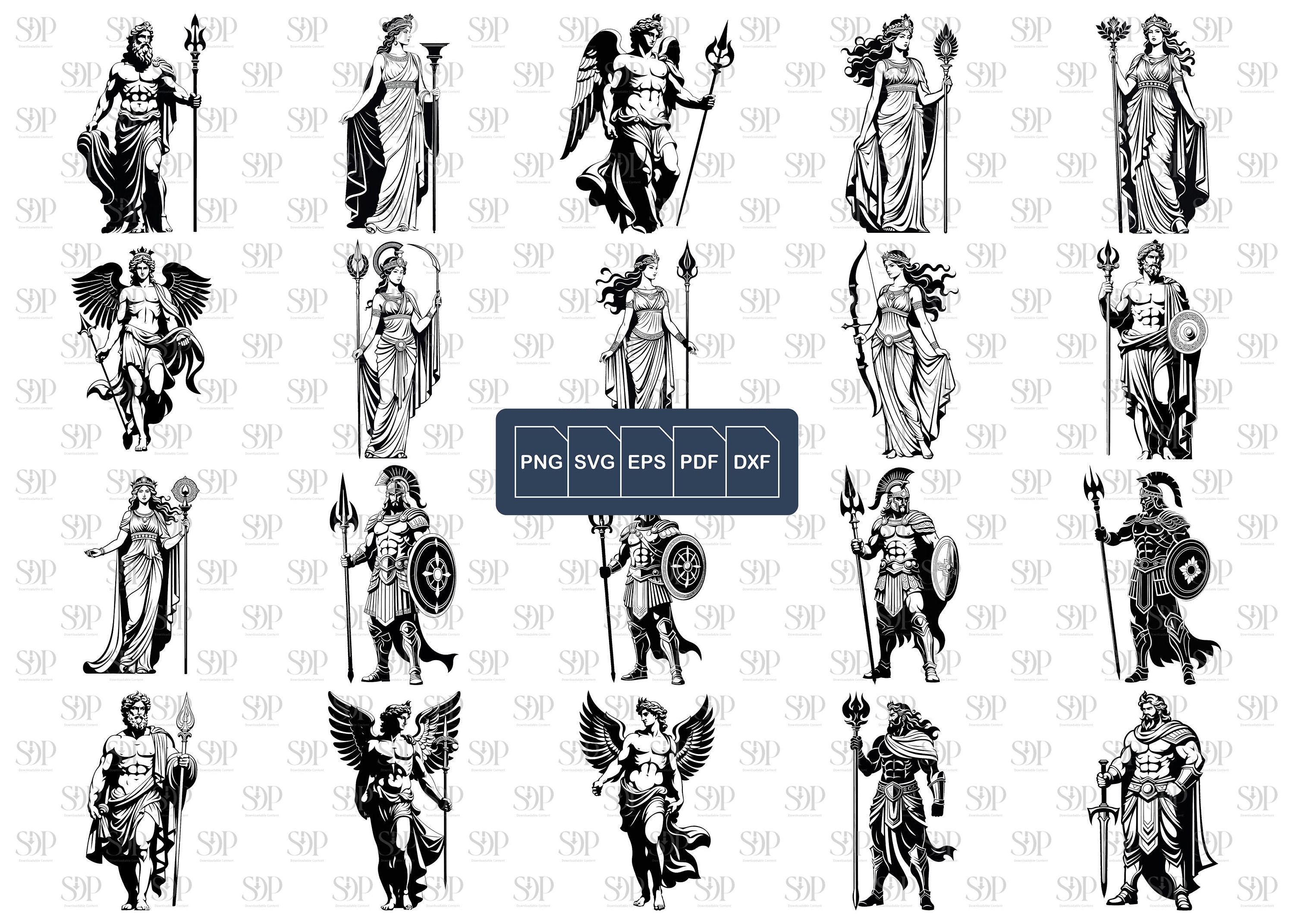 Greek Mythology SVG Bundle: Ancient Gods, Statues (commercial Use) - Etsy