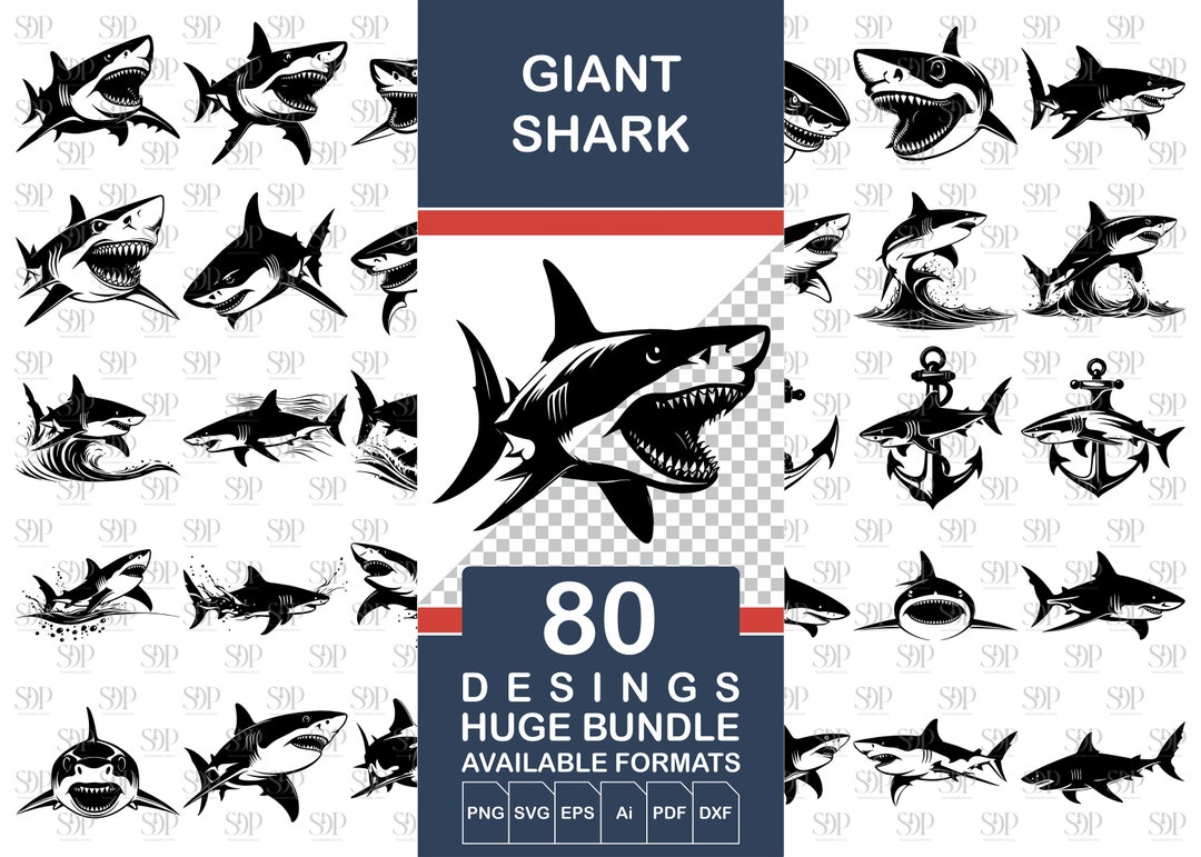 80 Shark SVG , Shark Svg Bundle,shark Cut File, Shark Cricut, Shark ...