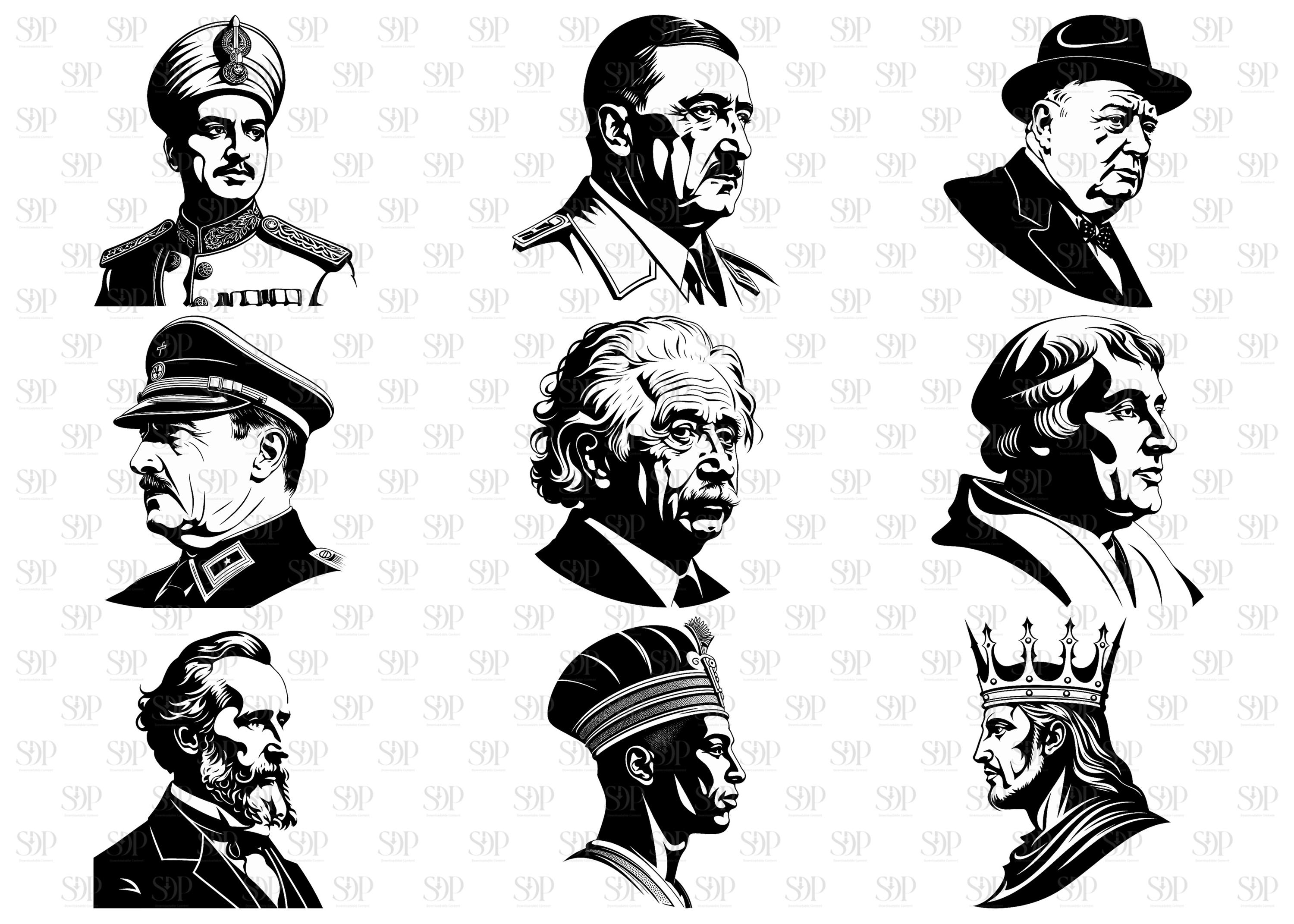 Historical Figures Svg, Historical Figures Svg Bundle, Historical ...