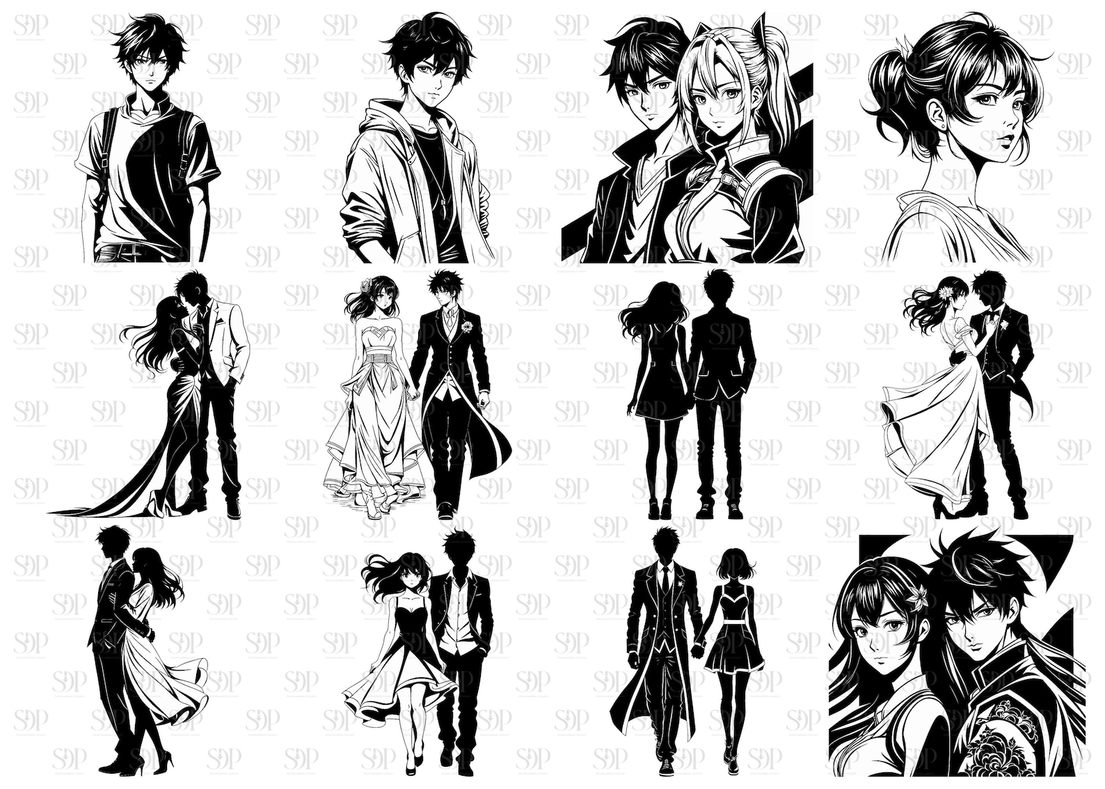 Manga Character SVG Bundle: 95 Anime Designs (digital Download) - Etsy