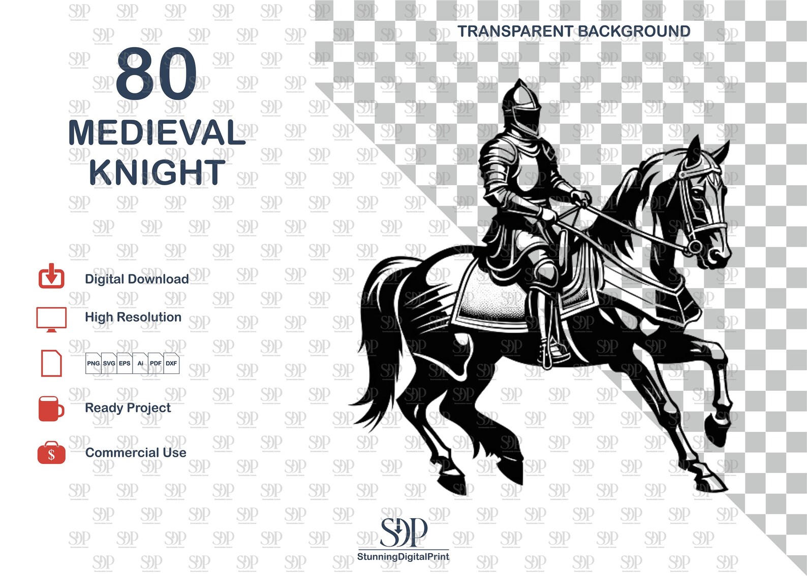 80 Medieval Knight SVG BUNDLE, Svg Vector File, Knight Cricut, Vector ...