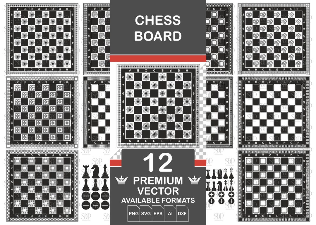 Chess Board Svg, Chess Svg Bundle, Chess Png, Chess Set Laser Cutting File,laser Cut Chess Set ...