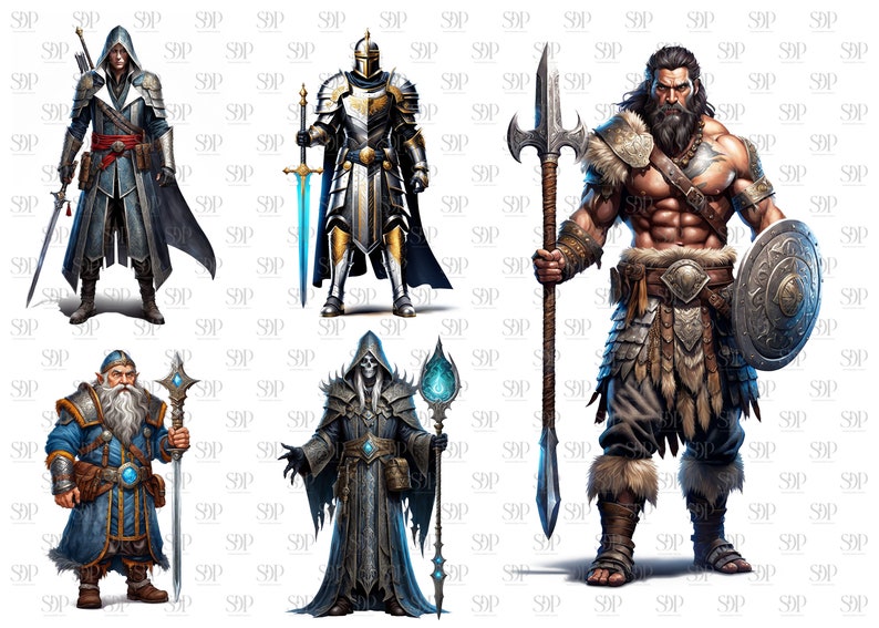 50 RPG Character PNG Bundle: Fantasy Game Art (commercial Use) - Etsy