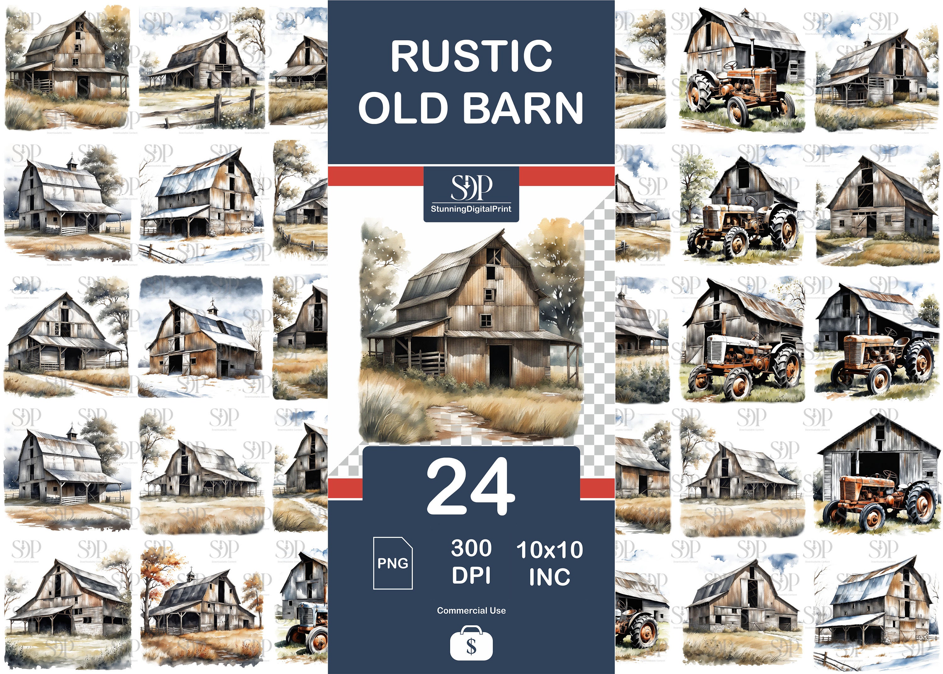 24 Rustic Old Barn Png Bundle,high Quality Png,watercolor Old Barn Clip ...