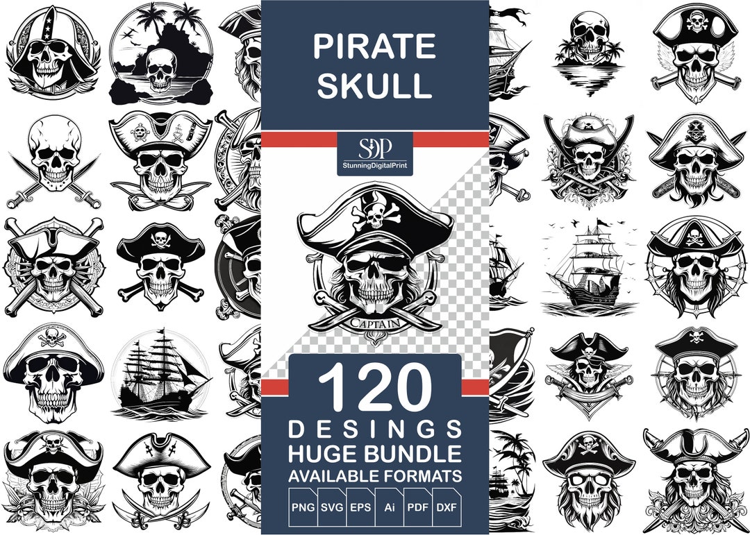 120 Pirate Skull SVG Bundle,pirate Svg,pirate Cut Files,pirate ...