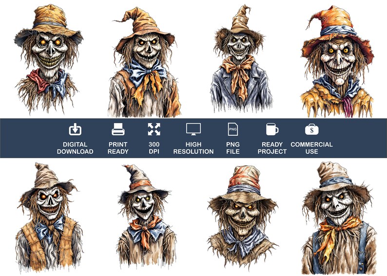 16 Scarecrow Png Bundle,high Quality Png,transparent Png, Scary ...