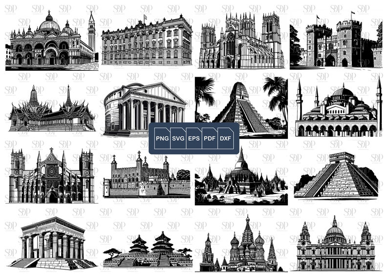 100 Ancient Temple Svg, Ancient Svg, Historical Buildings Svg, Vector ...