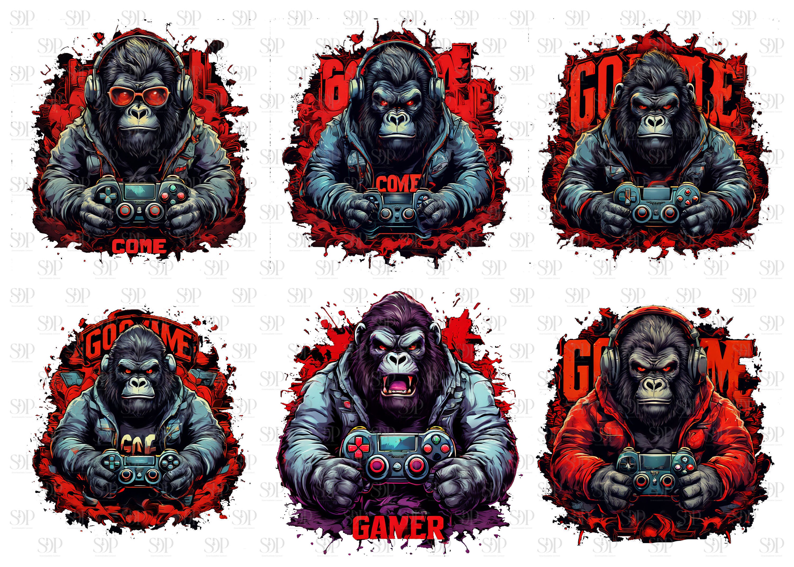 24 Gamer Gorilla Png Bundle,high Quality Png, Gamer Transparent Png ...