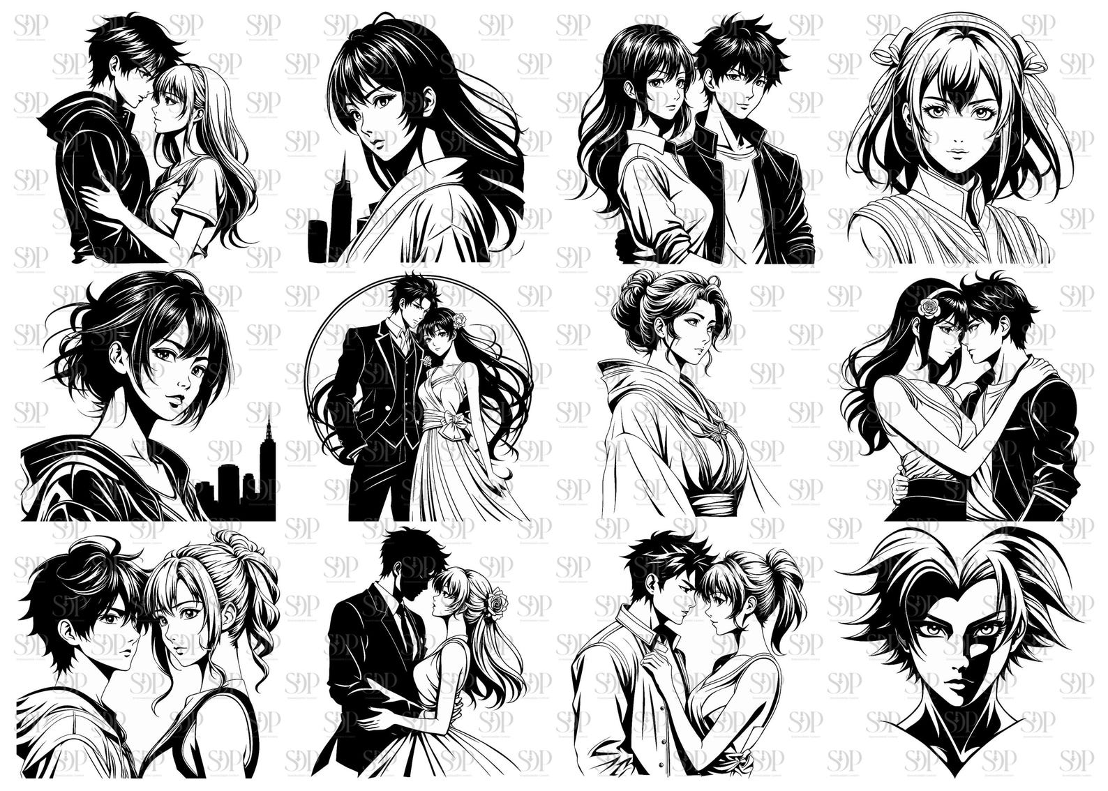 Manga Character SVG Bundle: 95 Anime Designs (digital Download) - Etsy
