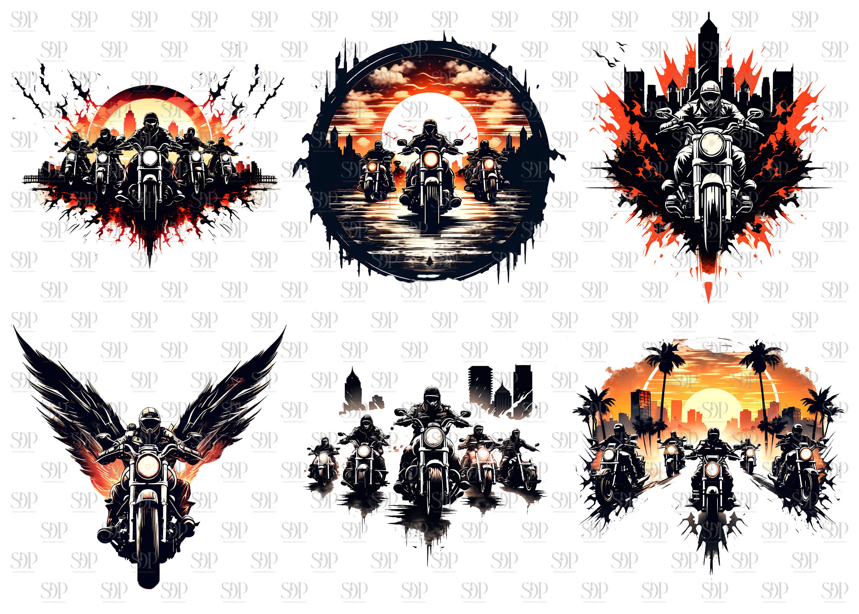 Biker Gang PNG Bundle: 40 Motorcycle Club Designs (commercial Use) - Etsy