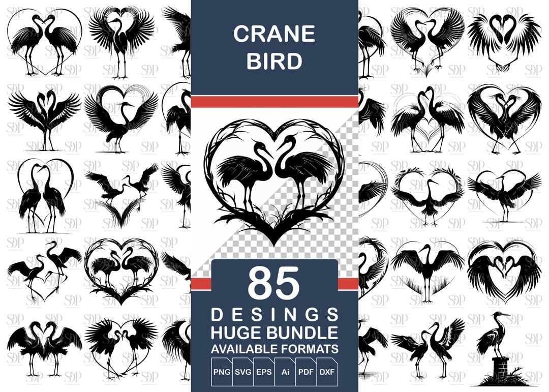 Crane Svg, Crane Svg Bundle, Crane Svg Cut File, Crane Tshirt Svg ...