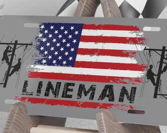 Lineman Custom License Plate Electrician IBEW Pole and Lines - Etsy
