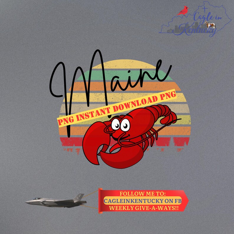 Maine Png Maine Design for Ink Sublimation Crafts Maine Lobster Augusta ...