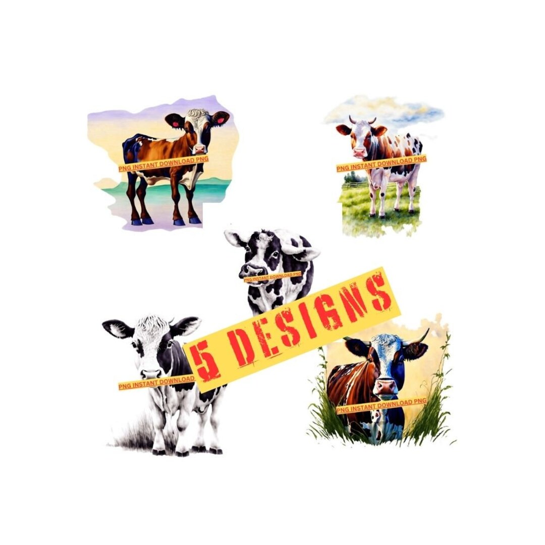 Cow Design Cow Png Cute Cow Design 5 DESIGNS Cute Cow Png Baby Cow ...