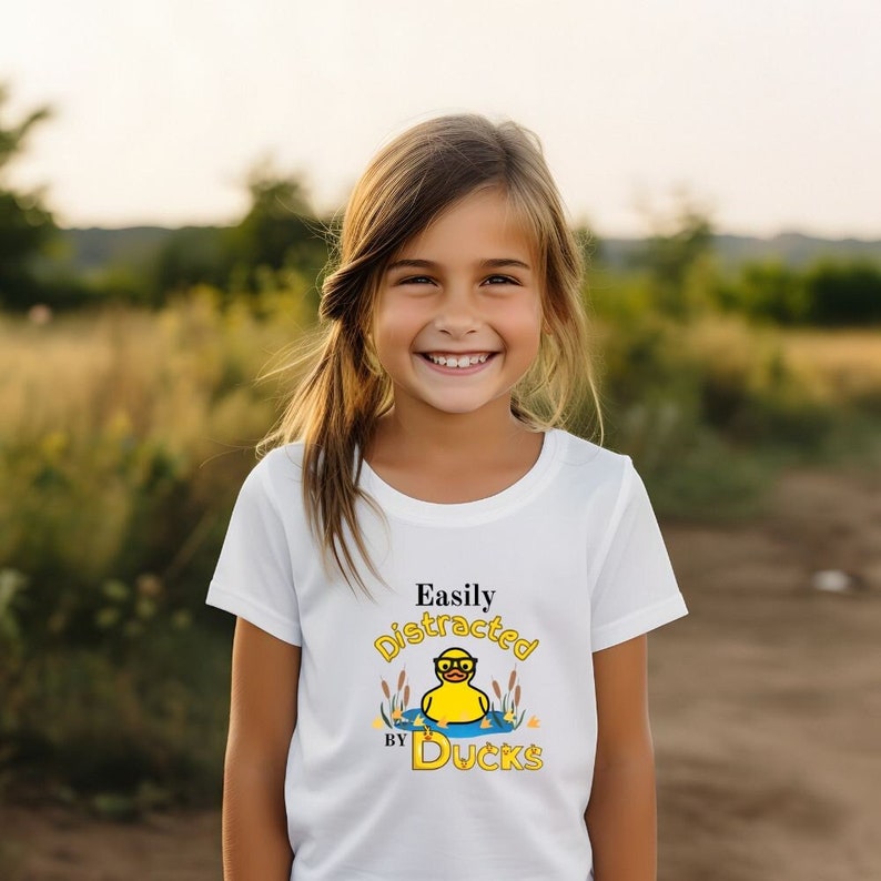 Cute Duck Kid's Shirt Cute Duck Kid's Tee Shirt Easily Distracted by ...
