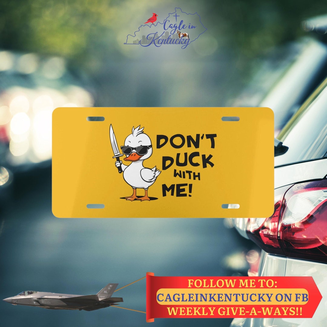 Funny Duck License Plate Cute Duck License Plate Cute Animals Cute ...
