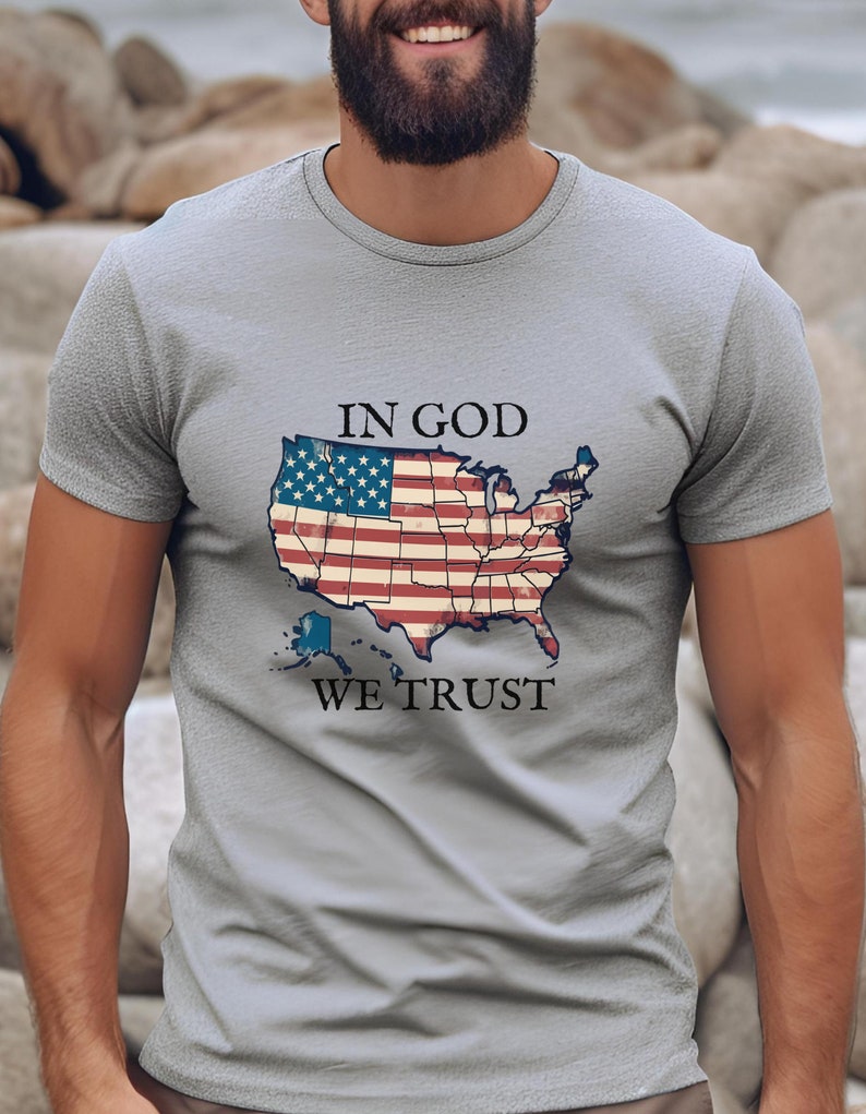 In God We Trust Tee Shirt American Flag Tee Shirt Patriotic - Etsy