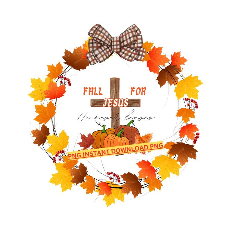 Cute Fall Design Fall PNG File for Ink Sublimation Cross Design Cross ...