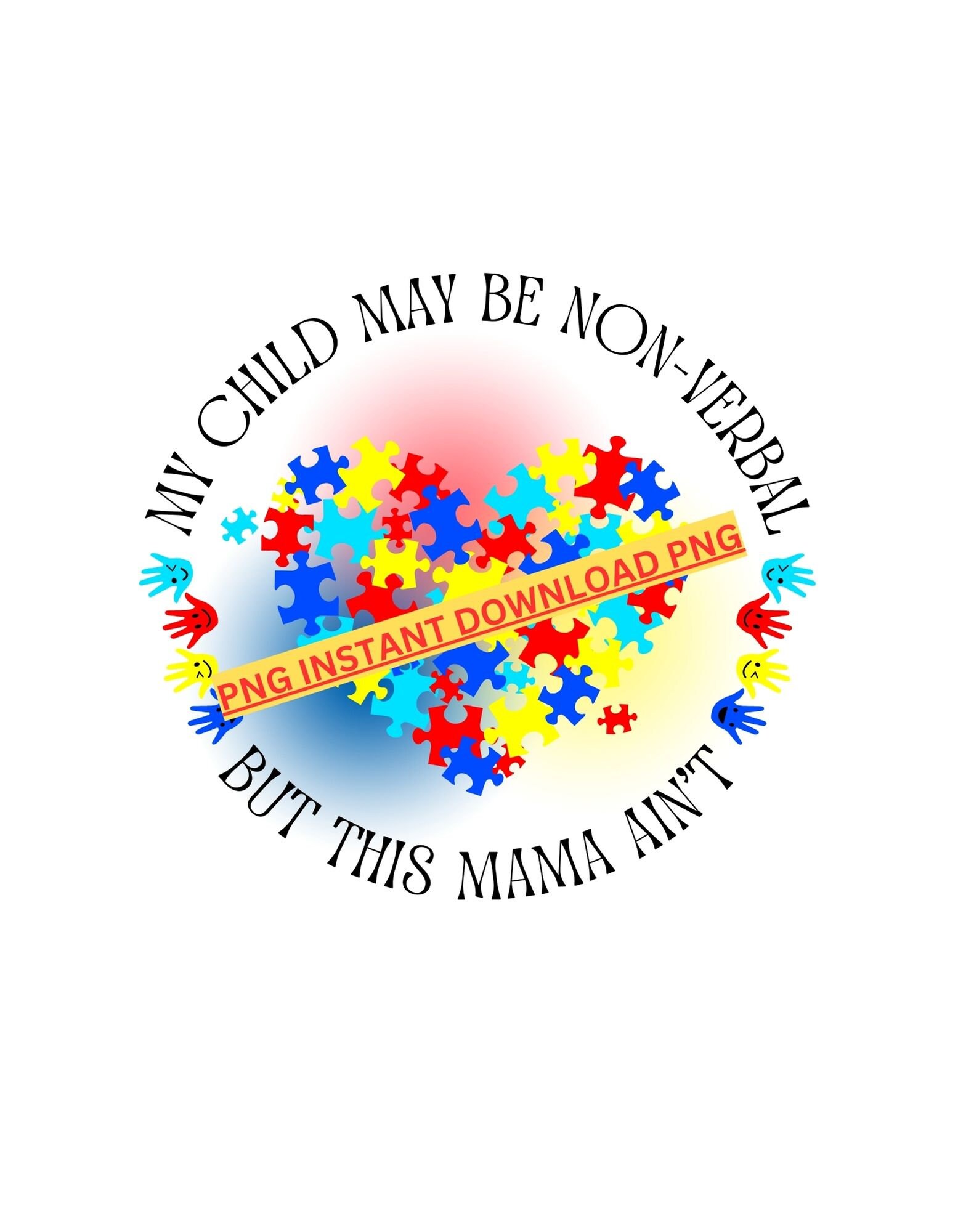 Autism Awareness PNG File Autism Design for Crafts Ink Sublimation ...