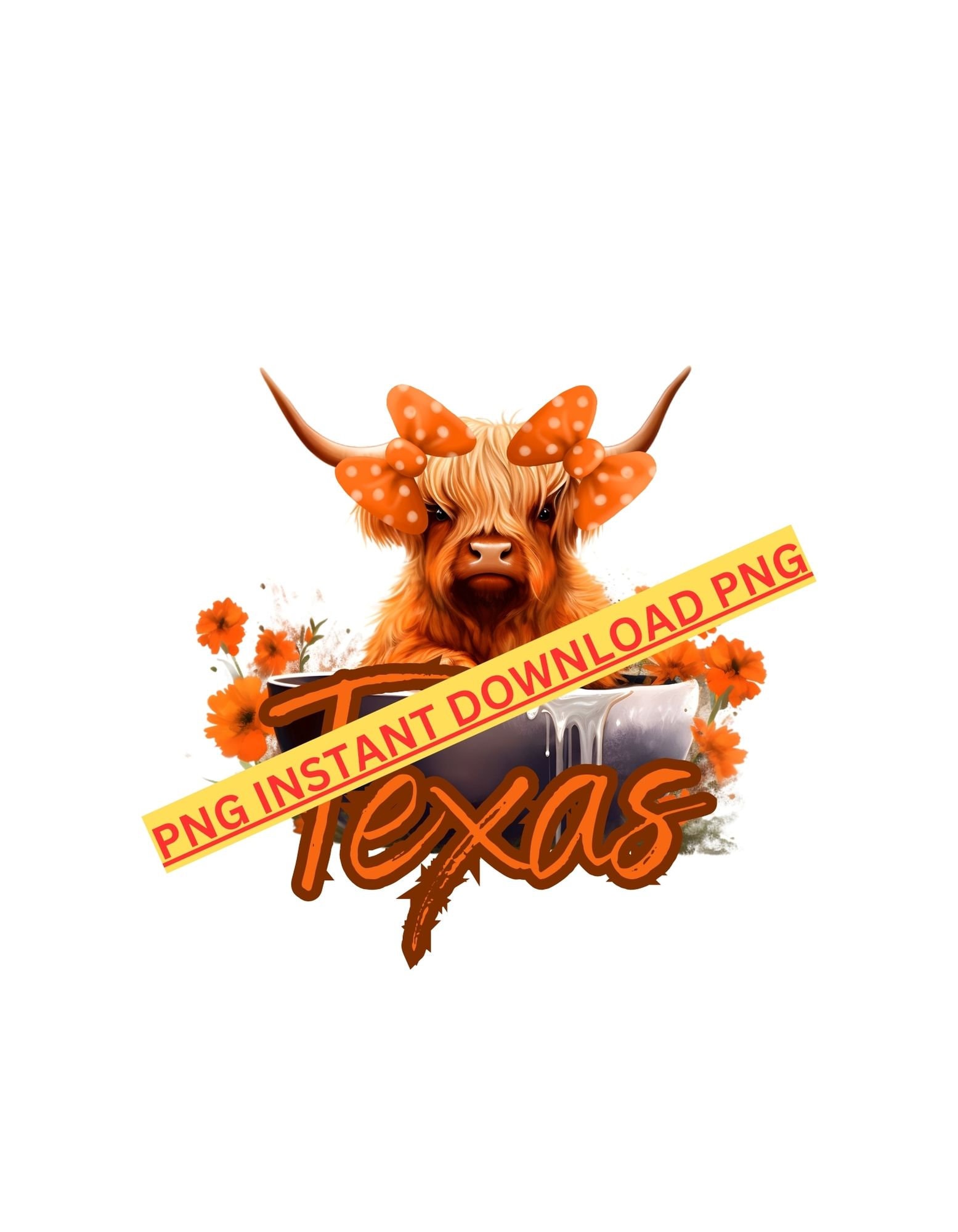 TEXAS PNG Cow Png Cute Cow Png Baby Cow Png Volunteer Png Digital ...