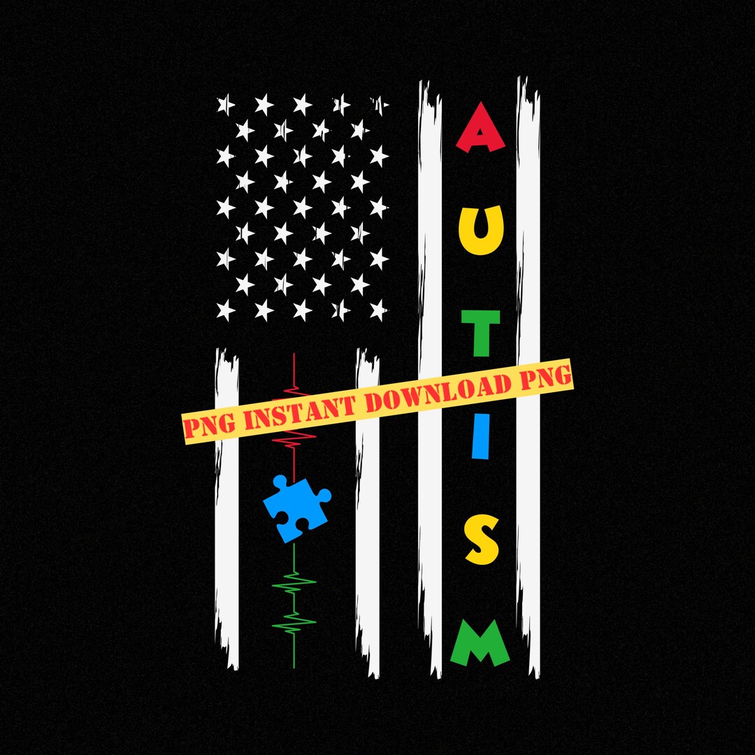 Cute Autism Flag Png Ink Sublimation Crafts Autism Awareness Autism Mom ...