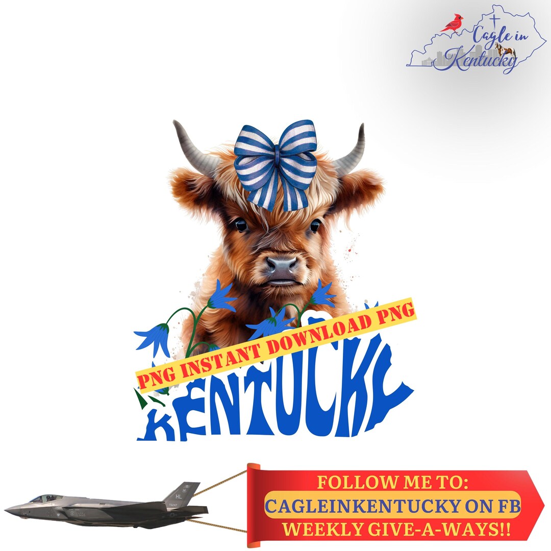 Kentucky PNG Kentucky Design Cute Cow Highland Cow Baby Cow Graphic ...