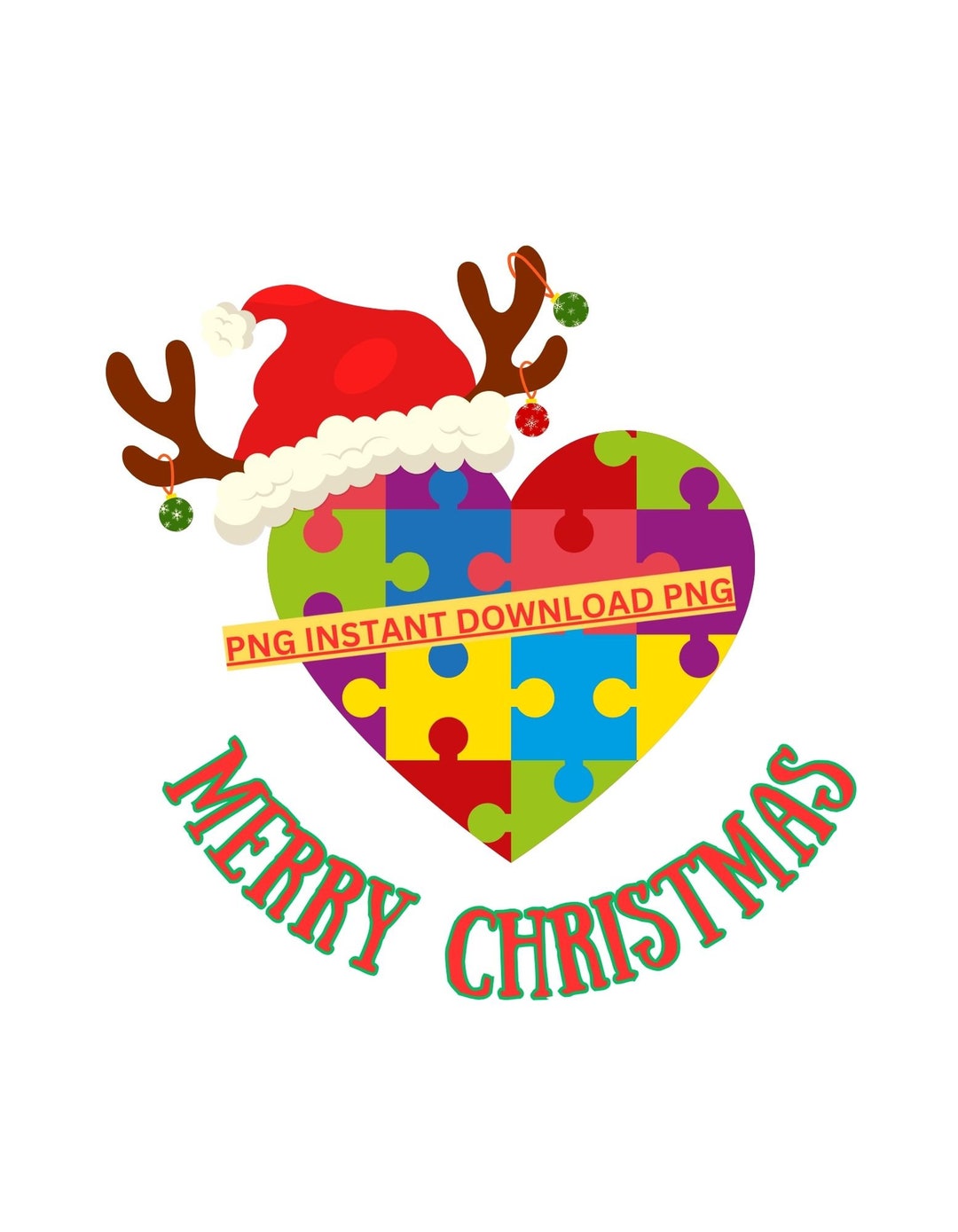 AUTISM Christmas PNG File for Christmas Ornament Ink Sublimation Crafts ...