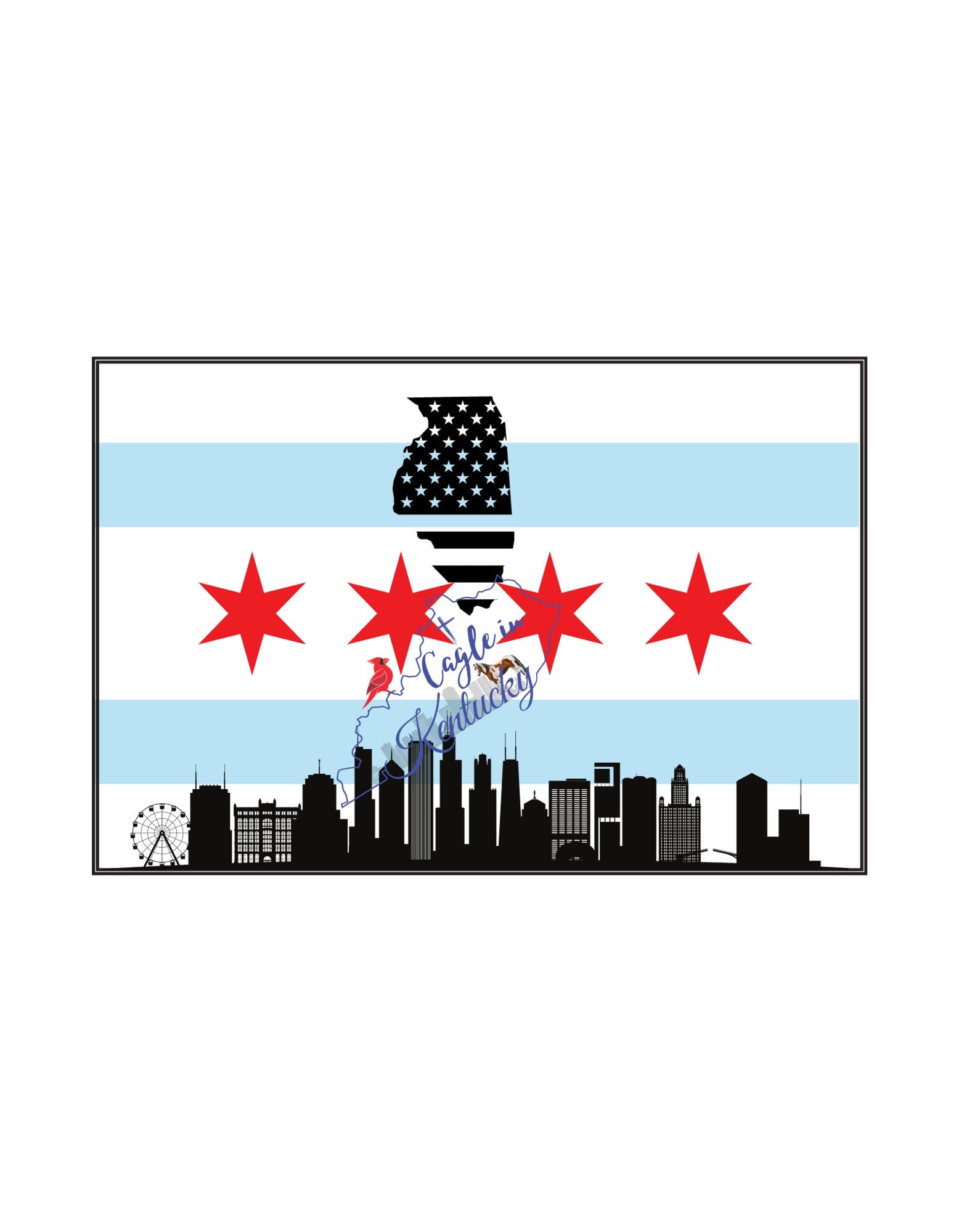 Chicago PNG File Chicago Illinois Skyline Chicago Flag Digital Download ...