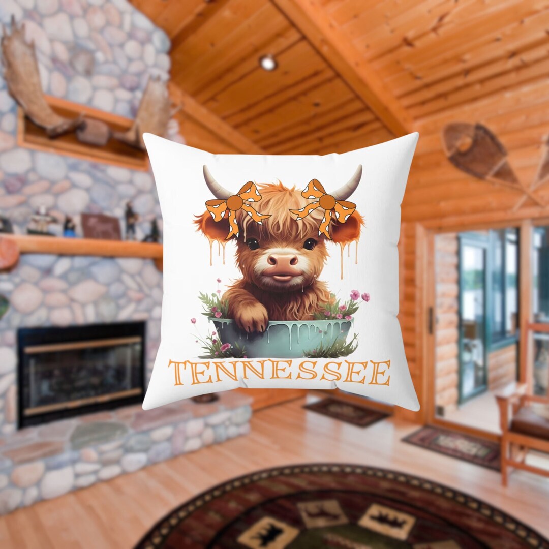 Tennessee Cow Pillow Cute Cow Pillow Baby Cow Pillow Volunteer Vols ...