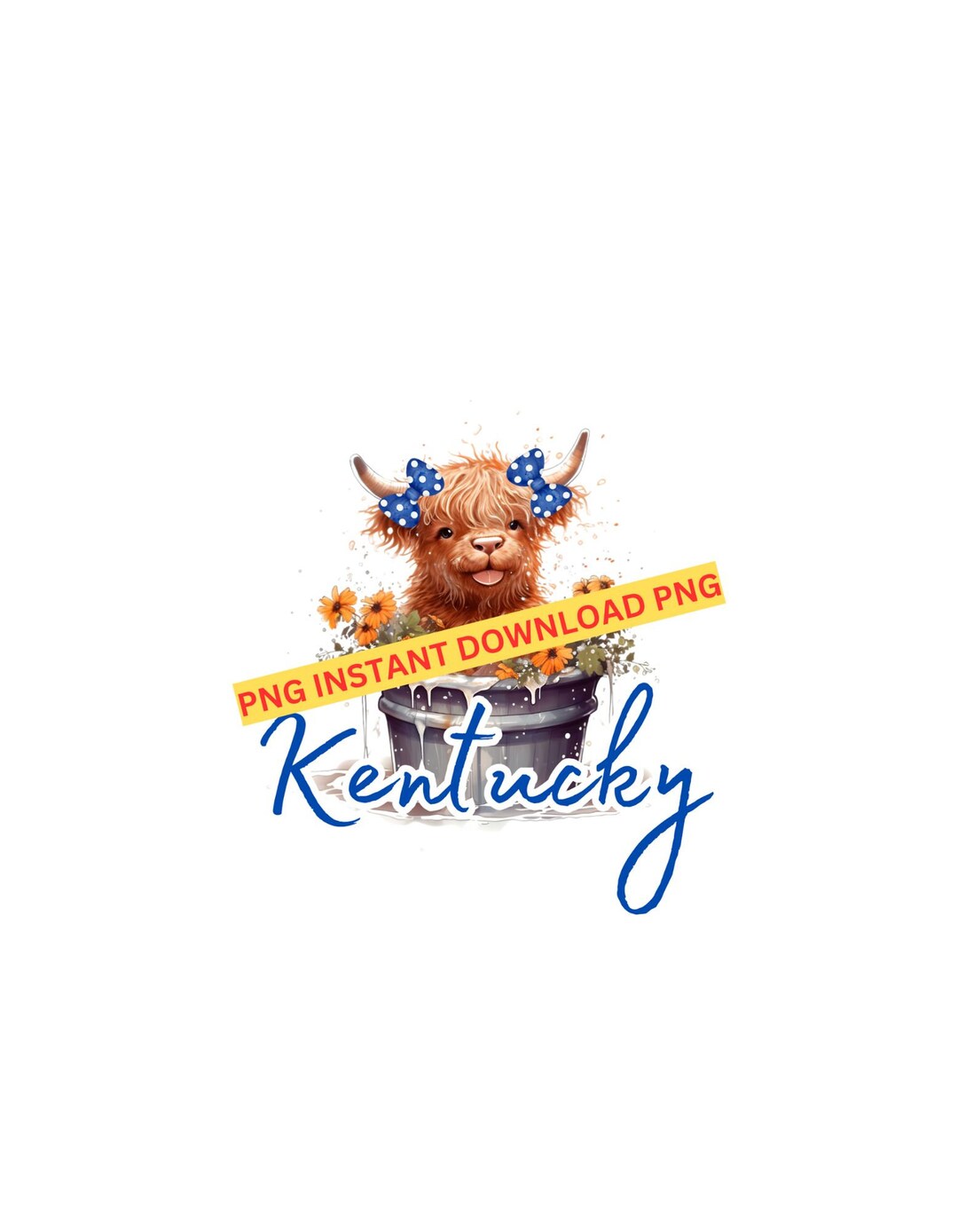 Kentucky PNG Cute Cow Png Baby Cow Png Highland Cow Png Instant ...