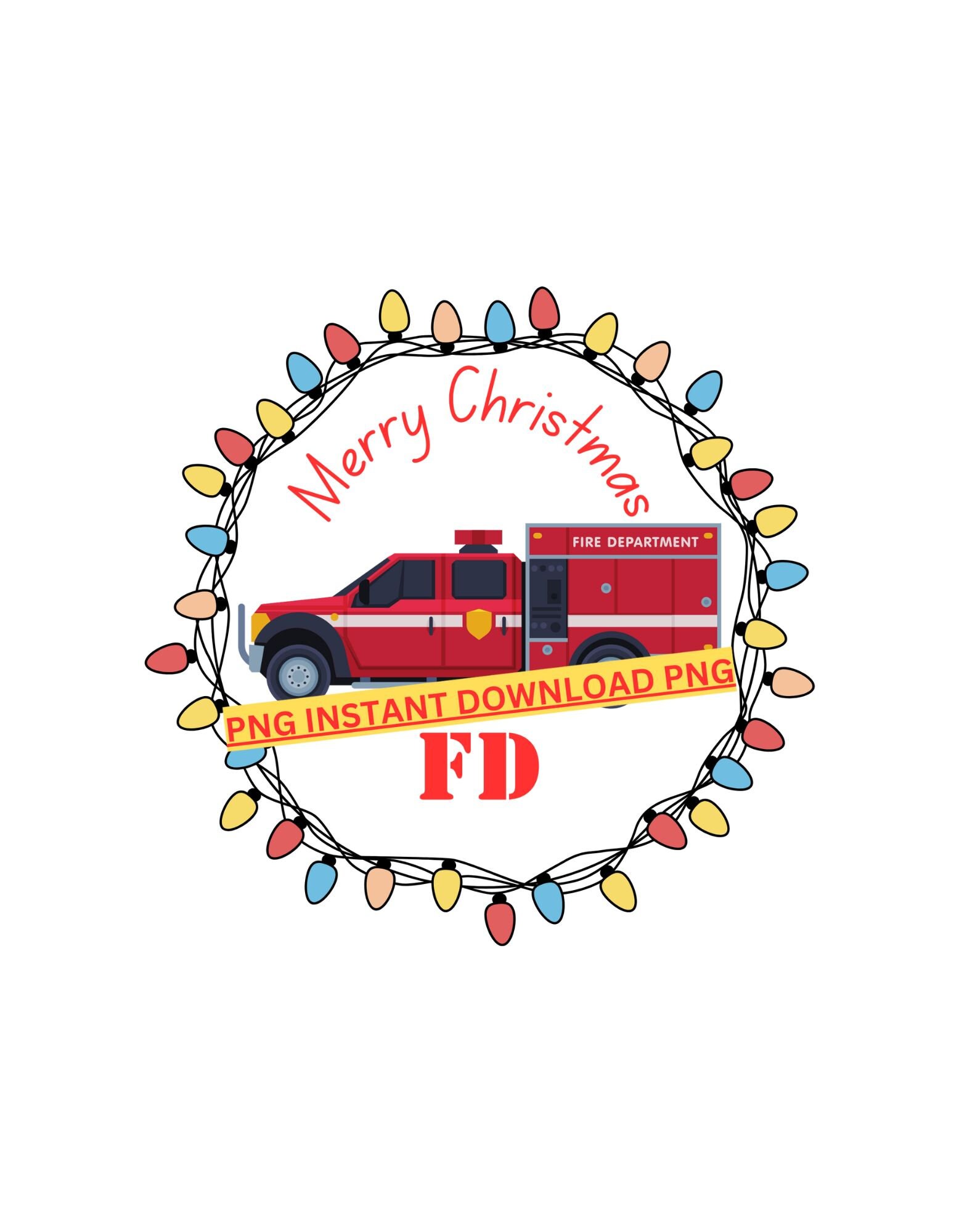 Fire Department Christmas Ornament PNG File Digital Download - Etsy