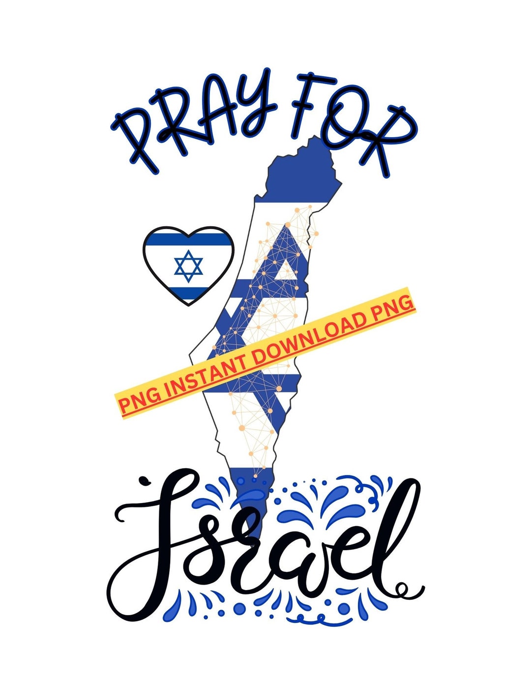 Pray for Israel Support Israel I Love Israel PNG File Digital Download ...