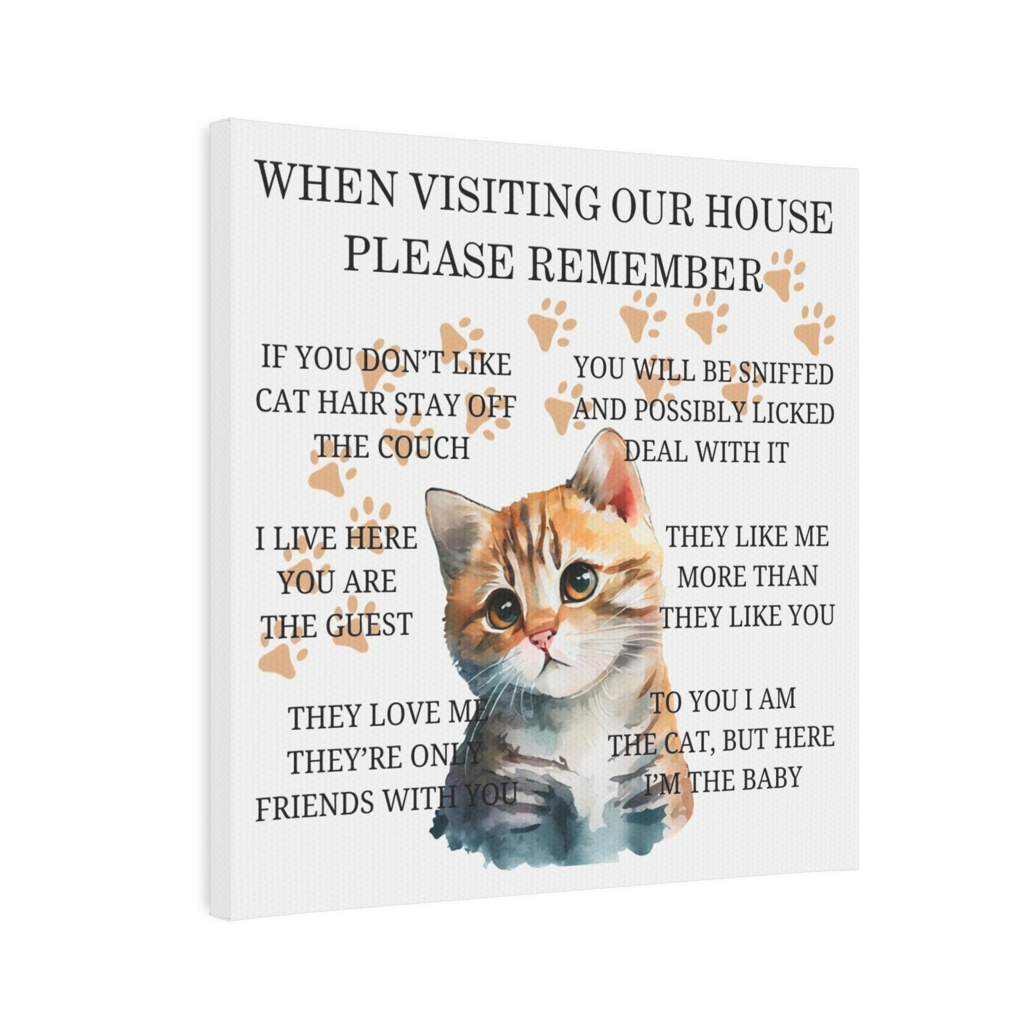 Cat Sign Cat House Sign Cat Rules Cat House Rules Cute Cat Cute Kitten ...