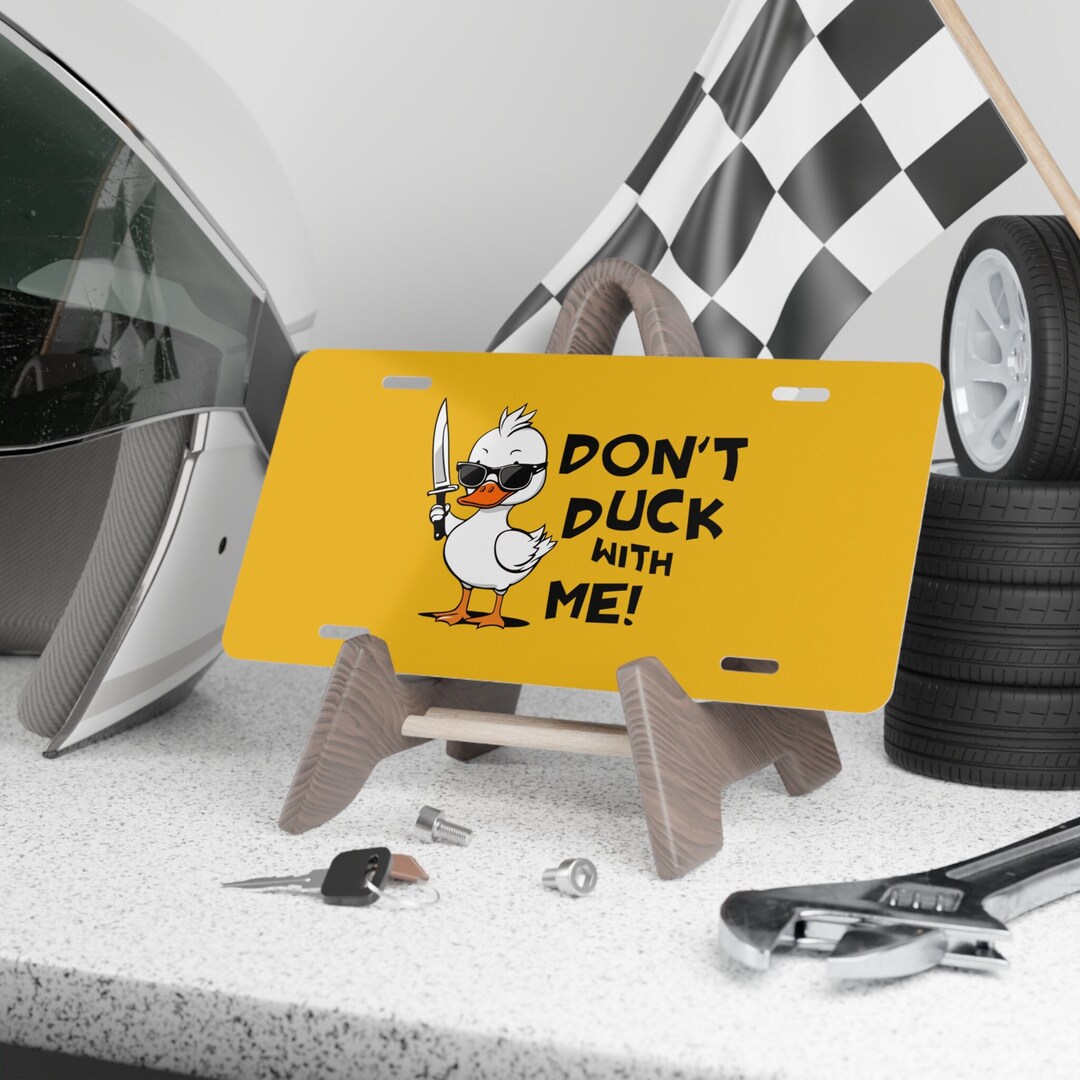 Funny Duck License Plate Cute Duck License Plate Cute Animals Cute ...