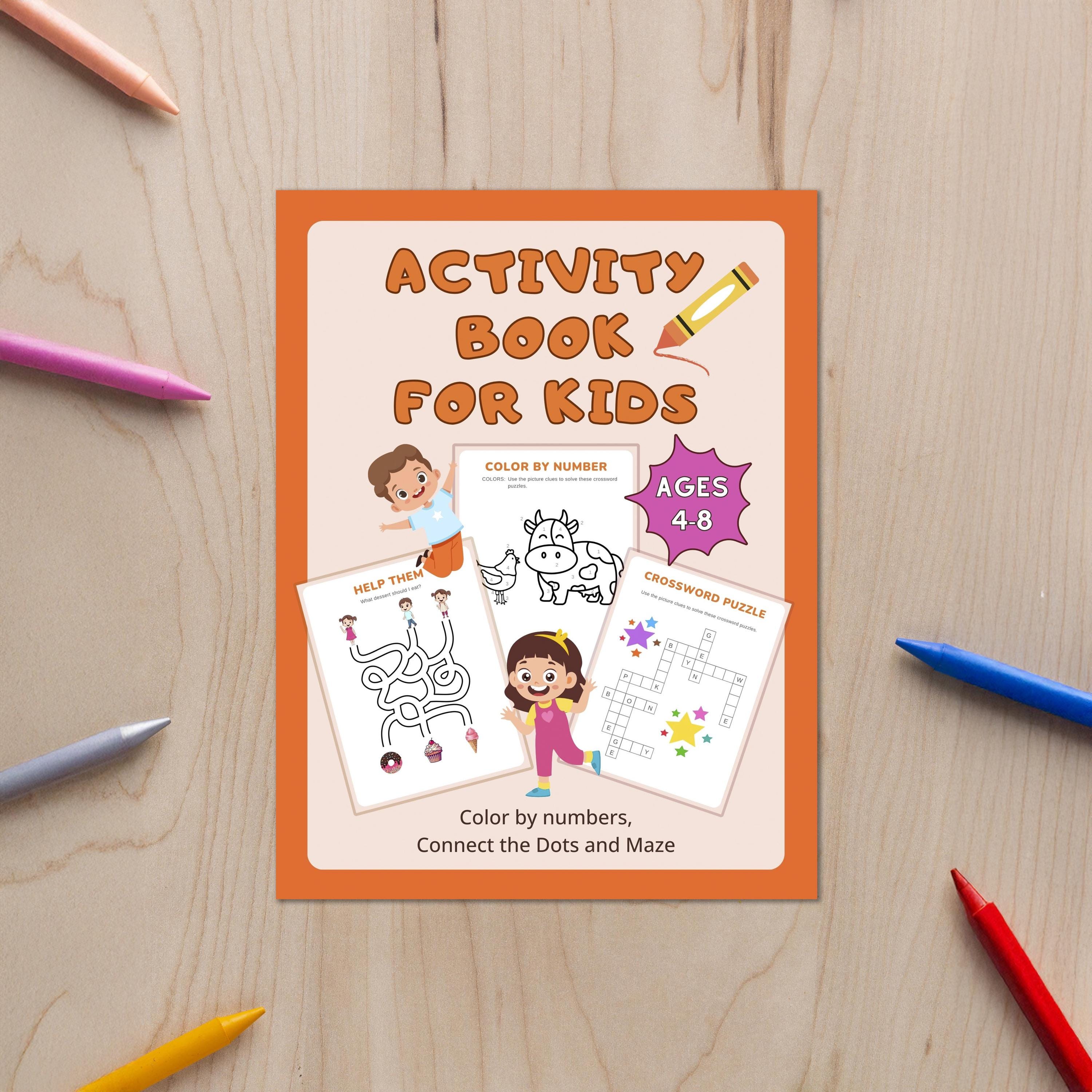 Printable Activity Book, Kids Activity Pages, Word Search, Drawing, Dot ...