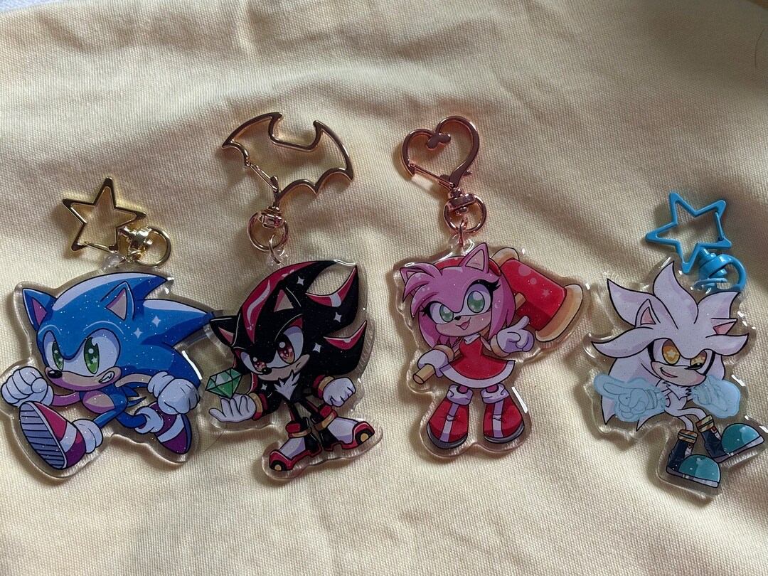Sonic the Hedgehog Character Chibi Acrylic Glitter Charms 2.5 Inch - Etsy