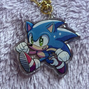 Sonic the Hedgehog Character Chibi Acrylic Glitter Charms 2.5 Inch - Etsy