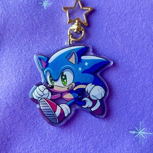 Sonic the Hedgehog Character Chibi Acrylic Glitter Charms 2.5 Inch - Etsy