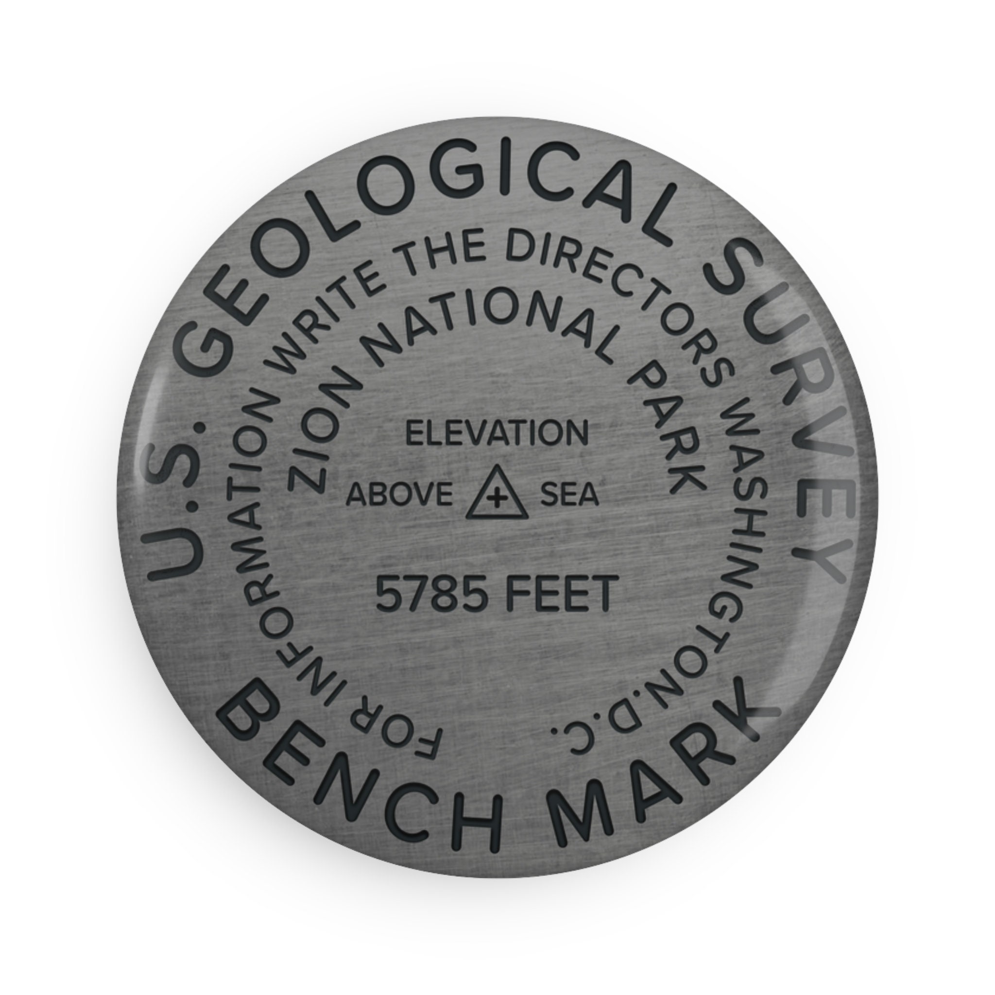 Zion National Park Benchmark Button Magnet Utah Travel Survey Marker ...