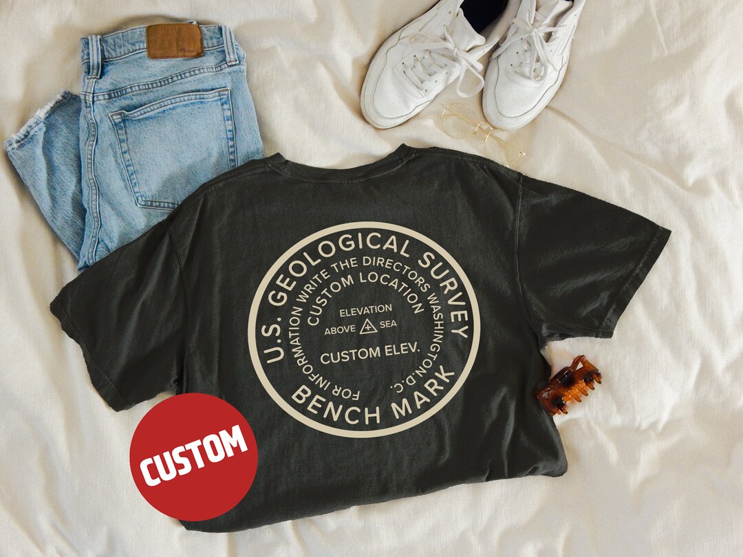 Custom Benchmark Shirt US Geological Survey Marker National Park ...