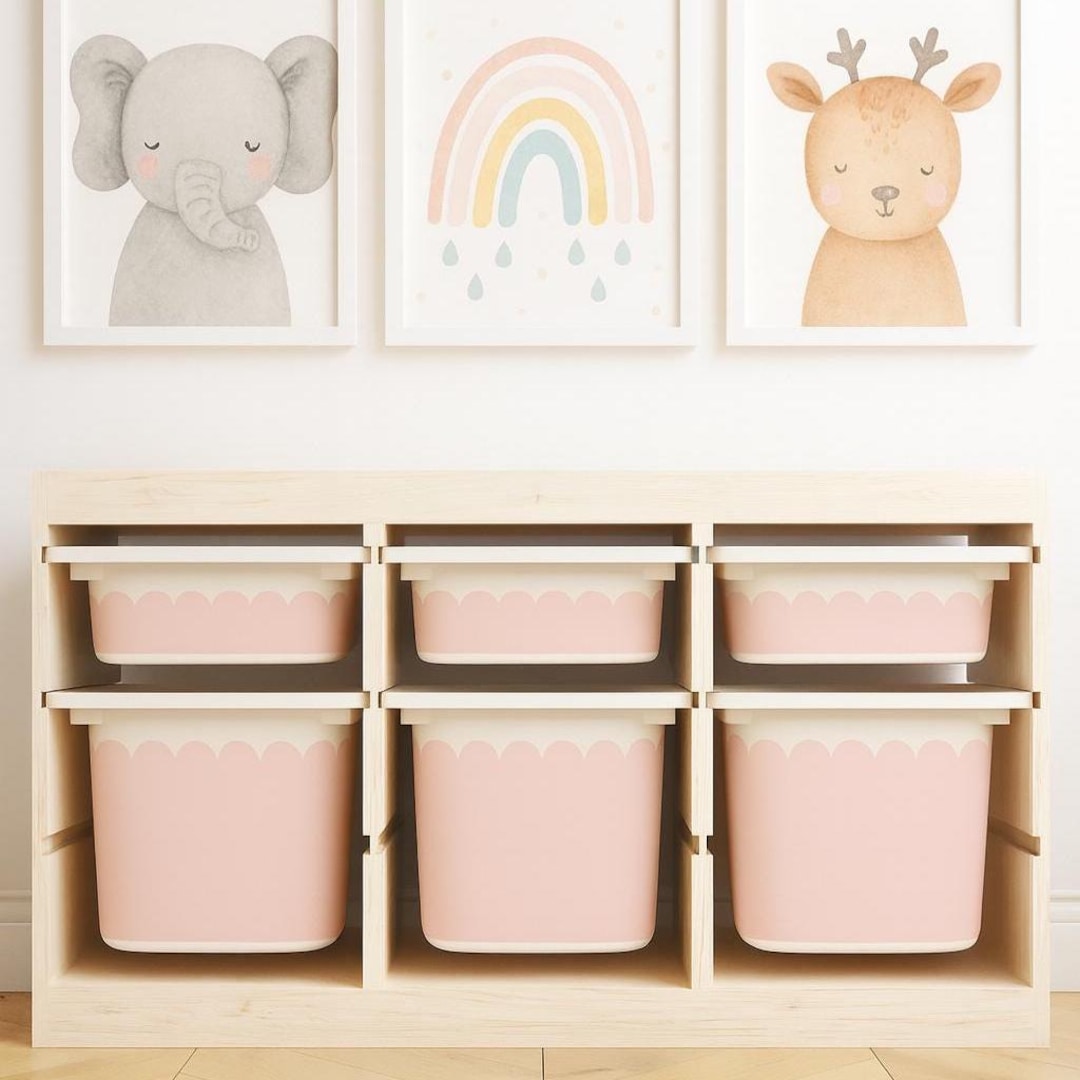 Scallop Stickers for IKEA TROFAST Bins – Pastel Soft Rainbow Vinyl ...