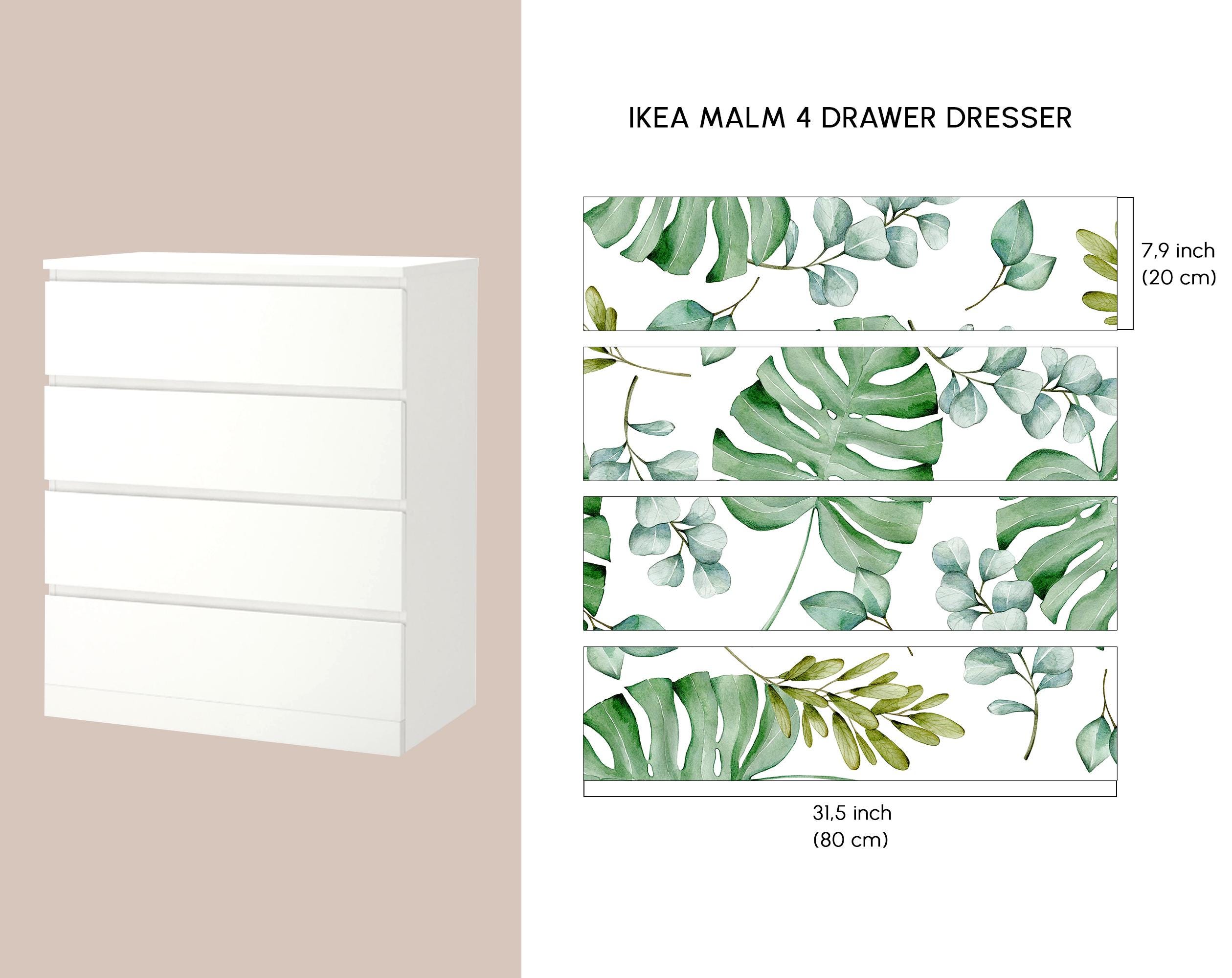 Tropical Leaves Decals for IKEA Malm Dresser: Personalized Stickers - Etsy