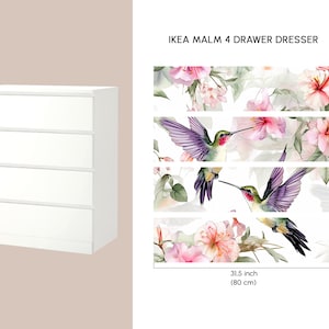Sakura Flowers Decals for IKEA Malm Dressers, Hummingbirds Stickers for ...